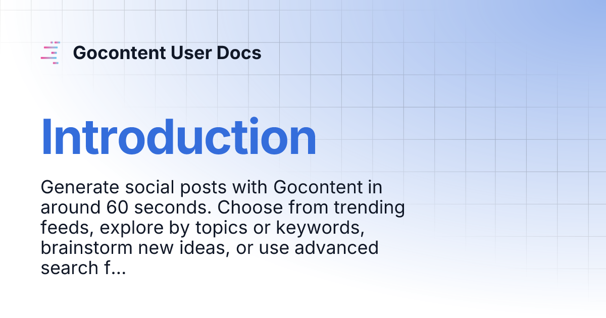 Introduction | Gocontent User Docs